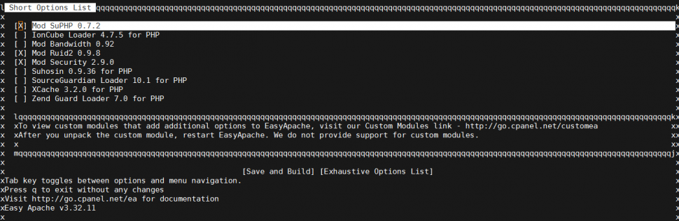 How to use EasyApache through the Linux command line | LinuxCloudVPS Blog